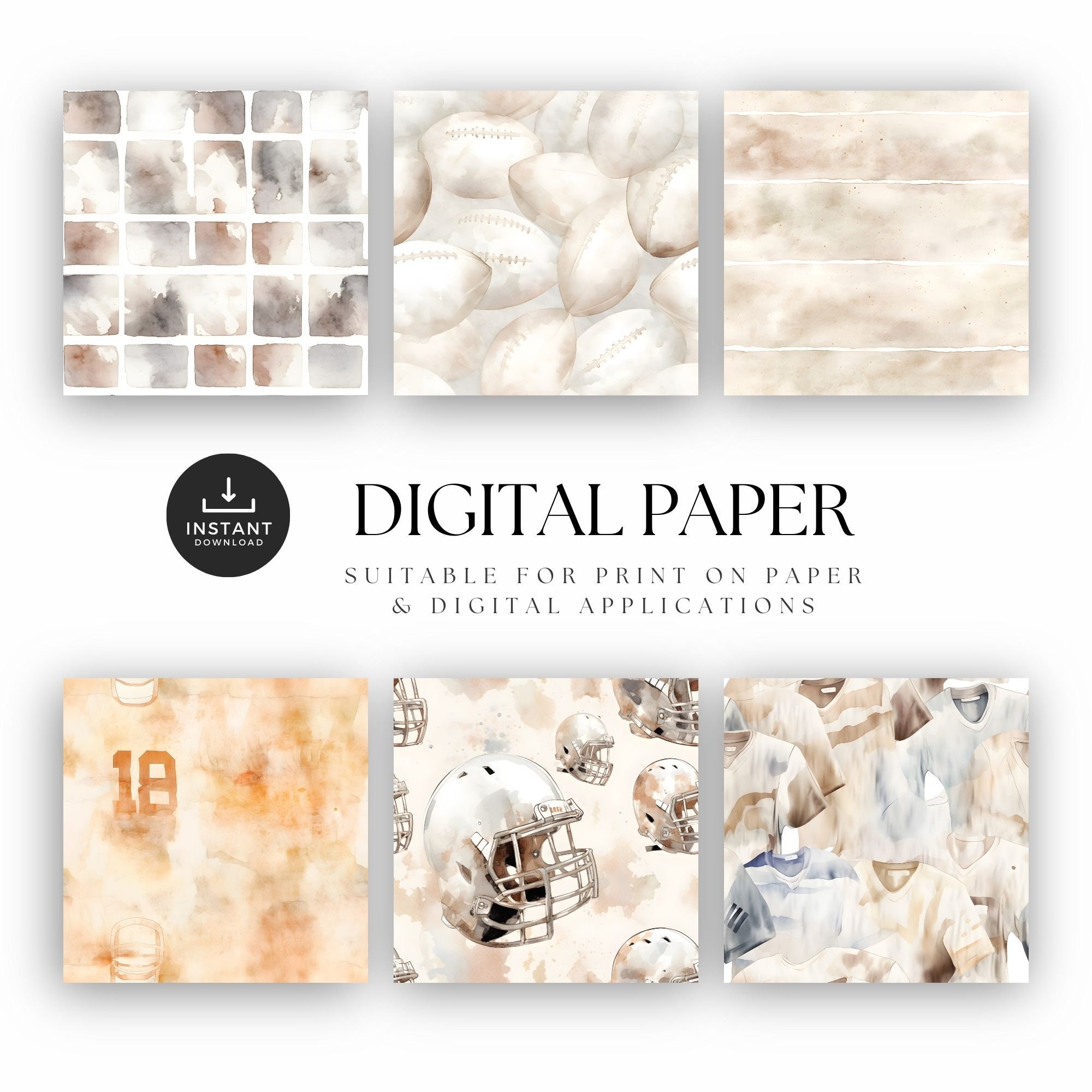 Football Background, American Football Digital Paper, Seamless Pattern ...