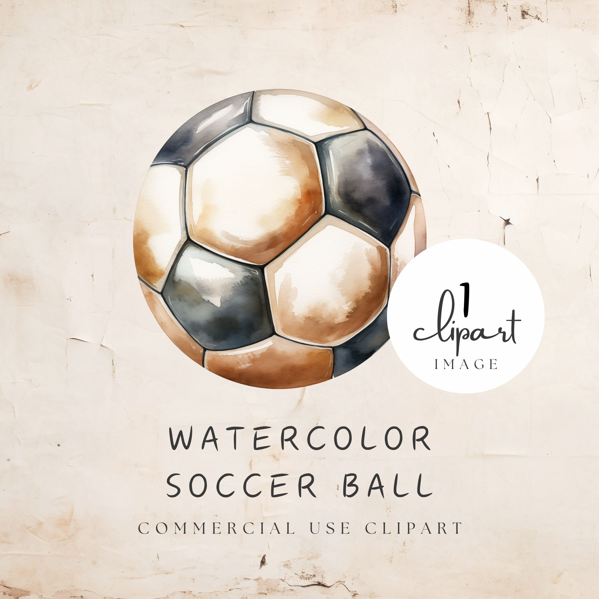 Watercolor Soccer Ball Png, Classic Sports Clipart Illustration ...