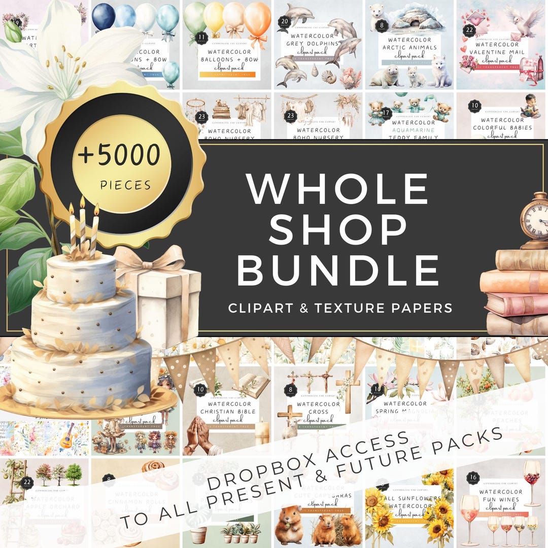 All Access Pass to Uniqueclipartco, Whole Shop Bundle, Clipart Store ...