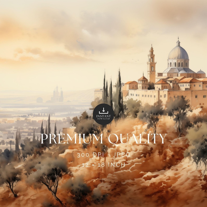 Bible Scenery Clipart Pack - 12 Holy Land Landscape Digital Paper ...