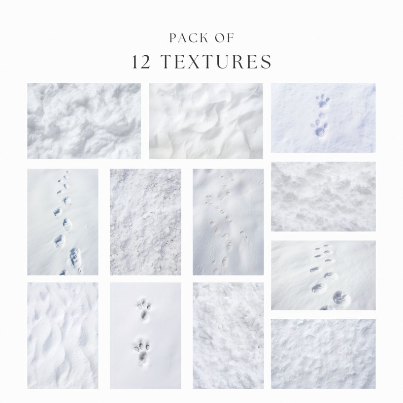 White Snow Texture Pack, Footsteps in the Snow, 12 Digital Papers ...