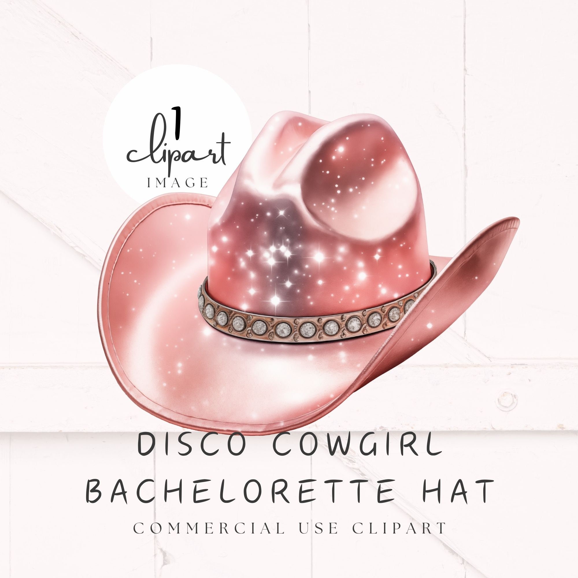 Disco Cowgirl Bachelorette PNG, Premium Clipart, Pink Cowboy Hat, Rose ...