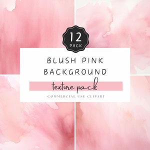 Blush Pink Watercolor Texture, JPG Clipart Background Watercolor Wash ...