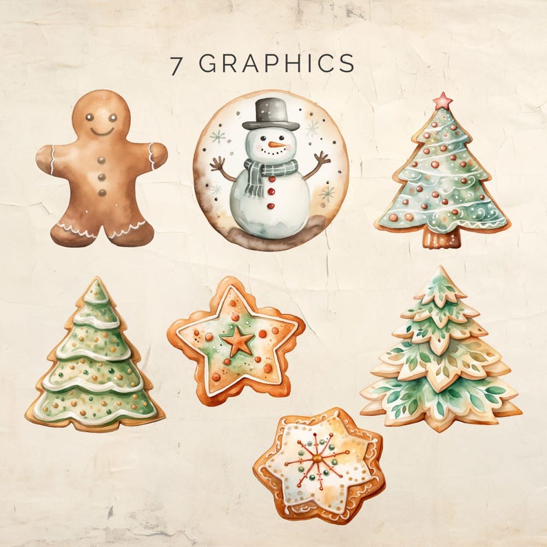 Christmas Cookie Png Clipart, Watercolor Christmas Tree, Frosted ...
