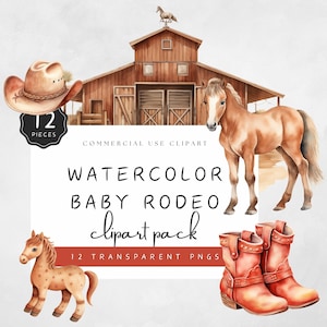 Cowboy Baby Clipart, Rodeo Nursery PNG, Red Sand and Neutral Barn ...