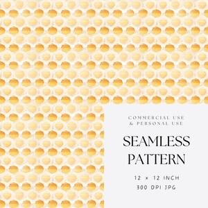 Bee Digital Paper Pack Watercolor Yellow Honey Bee Seamless Pattern for ...