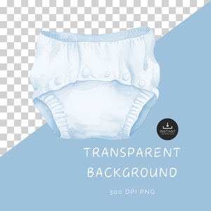 Blue Baby Diaper Png Clipart, Watercolor Newborn Nappy, for Boy Baby ...