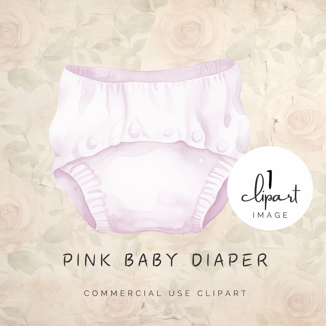 Pink Baby Diaper Png Clipart, Watercolor Newborn Nappy, for Girl Baby ...