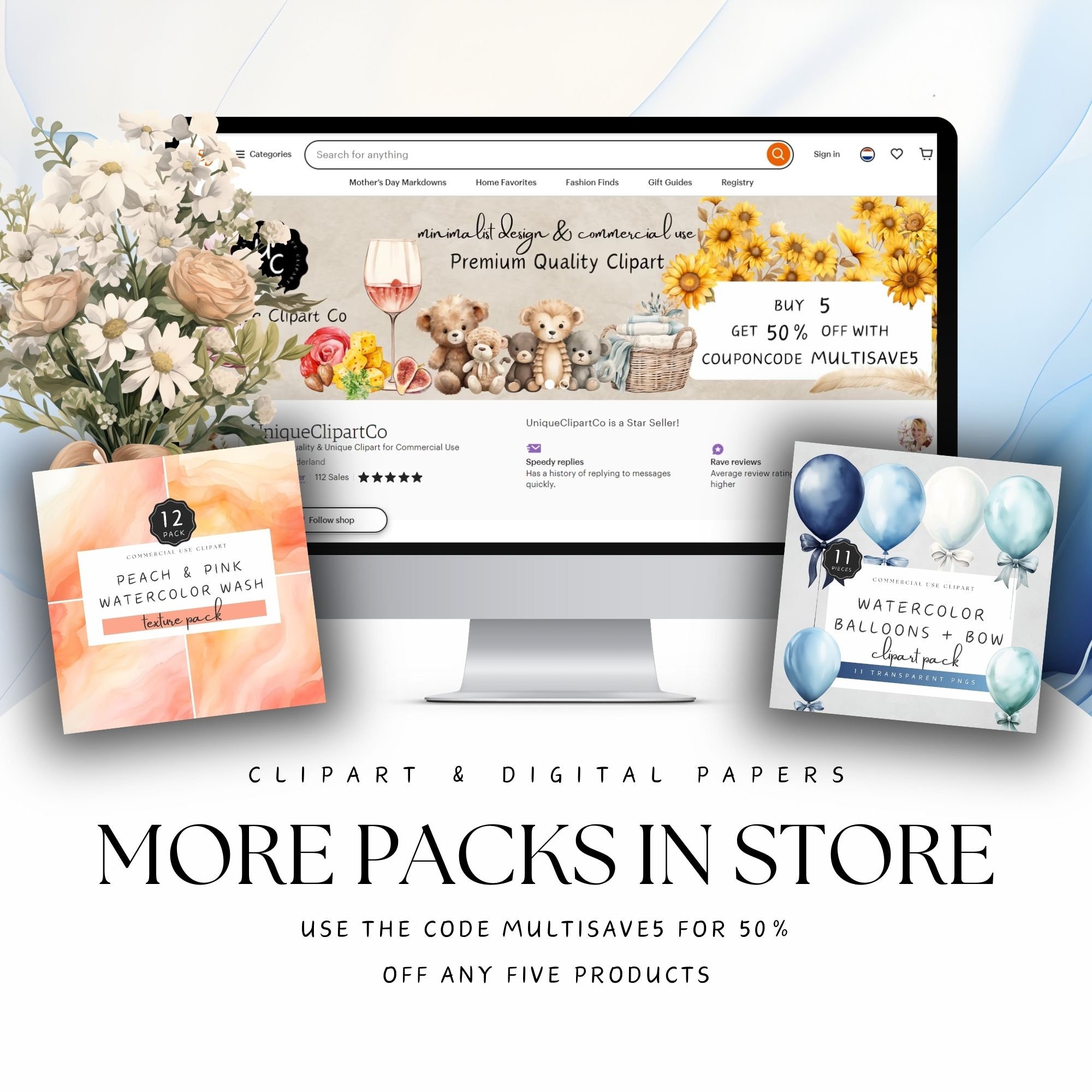 Light Blue Watercolor Swash Texture Pack, Baby Blue Background Digital ...