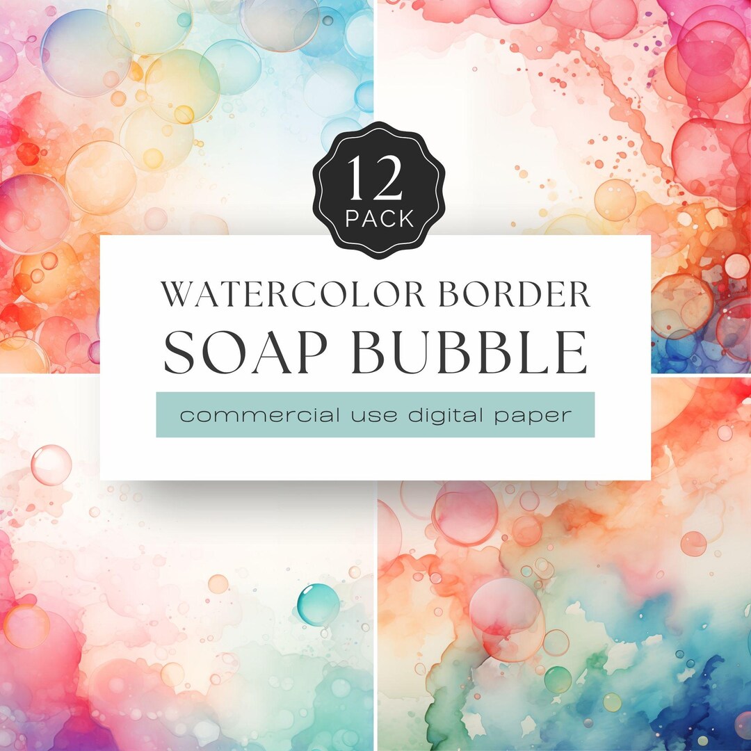 Watercolor Soap Bubble Digital Paper Pack – Pastel Rainbow Texture ...