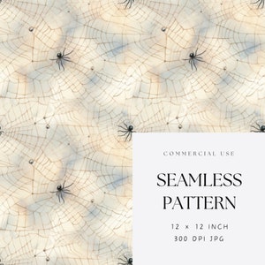 Spiders Web Digital Paper Seamless JPG, Spooky Watercolor Spider Web ...