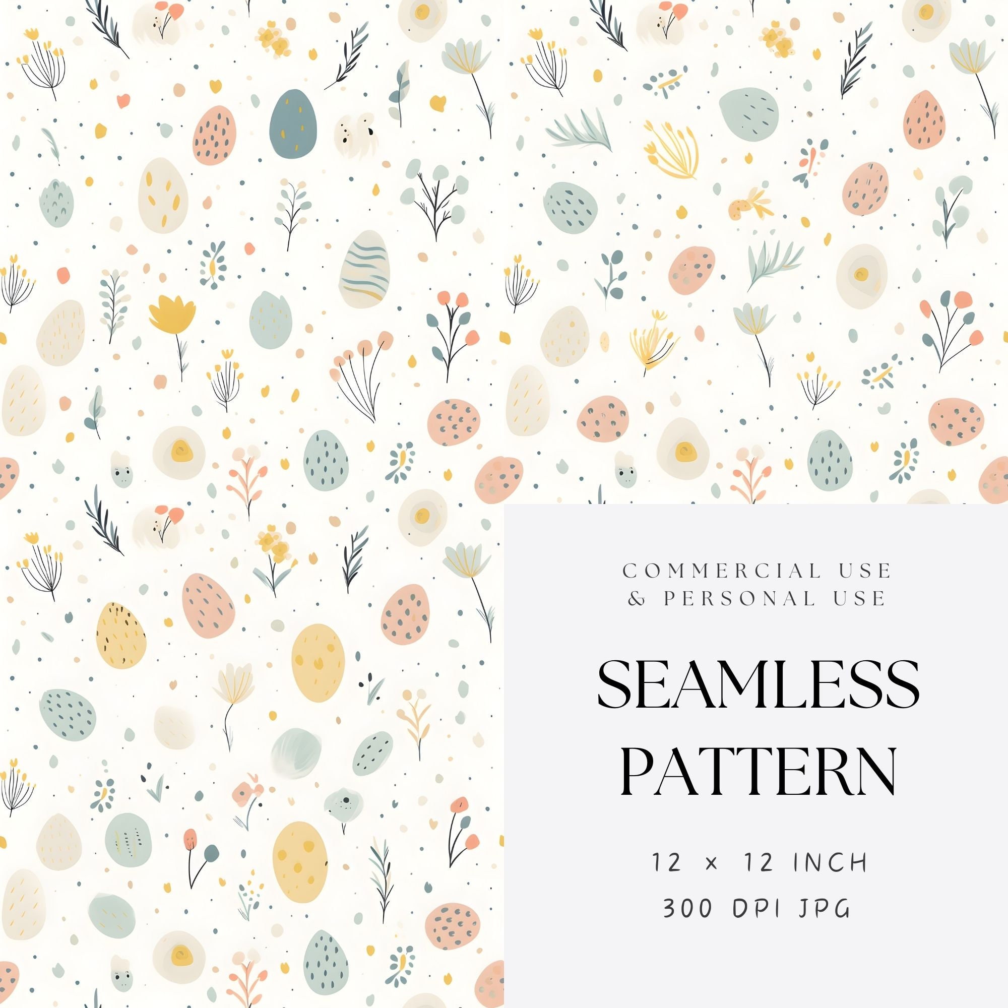 Easter Egg Background Digital Paper, Seamless Pattern for Easter Hunt ...