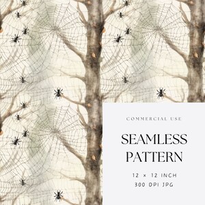 Spiders Web Digital Paper Seamless JPG, Spooky Watercolor Spider Web ...