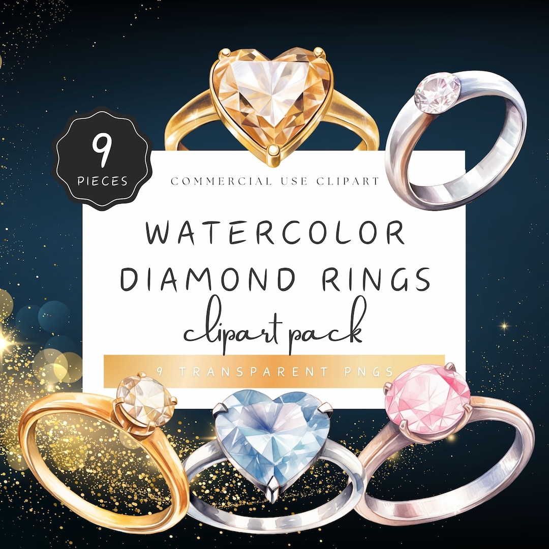 Diamond Ring Clipart, Engagement Rock, Pink Heart Crystal, Realistic ...