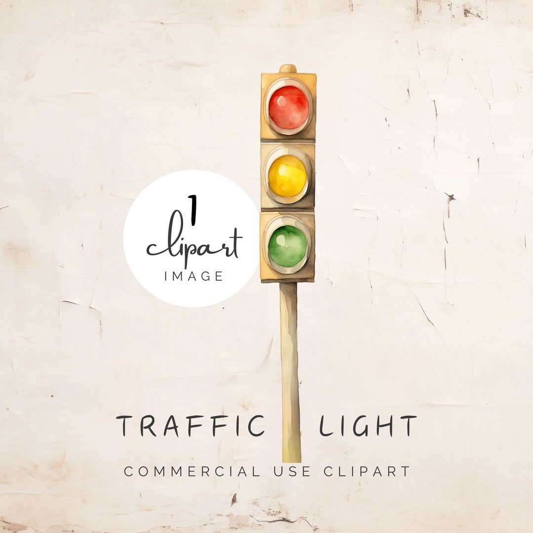 Traffic Light Clipart, Watercolor Illustration With Red Orange and ...
