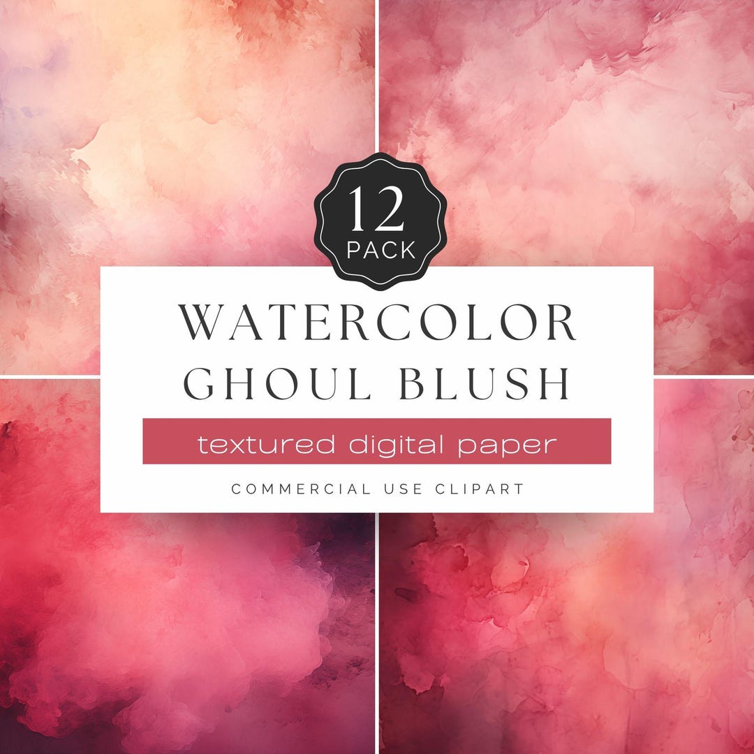 Ghoul Blush Watercolor Texture Background, Pink and Dark Smoke on ...