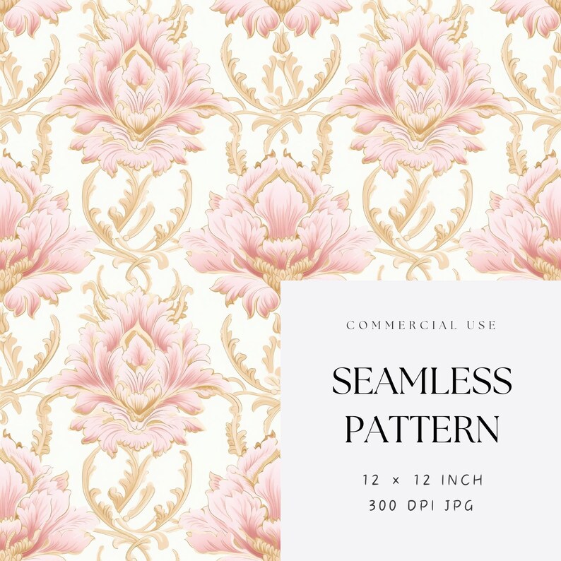 Regency Era Pattern in Pastel Pink, Seamless Background Jpg in Soft ...