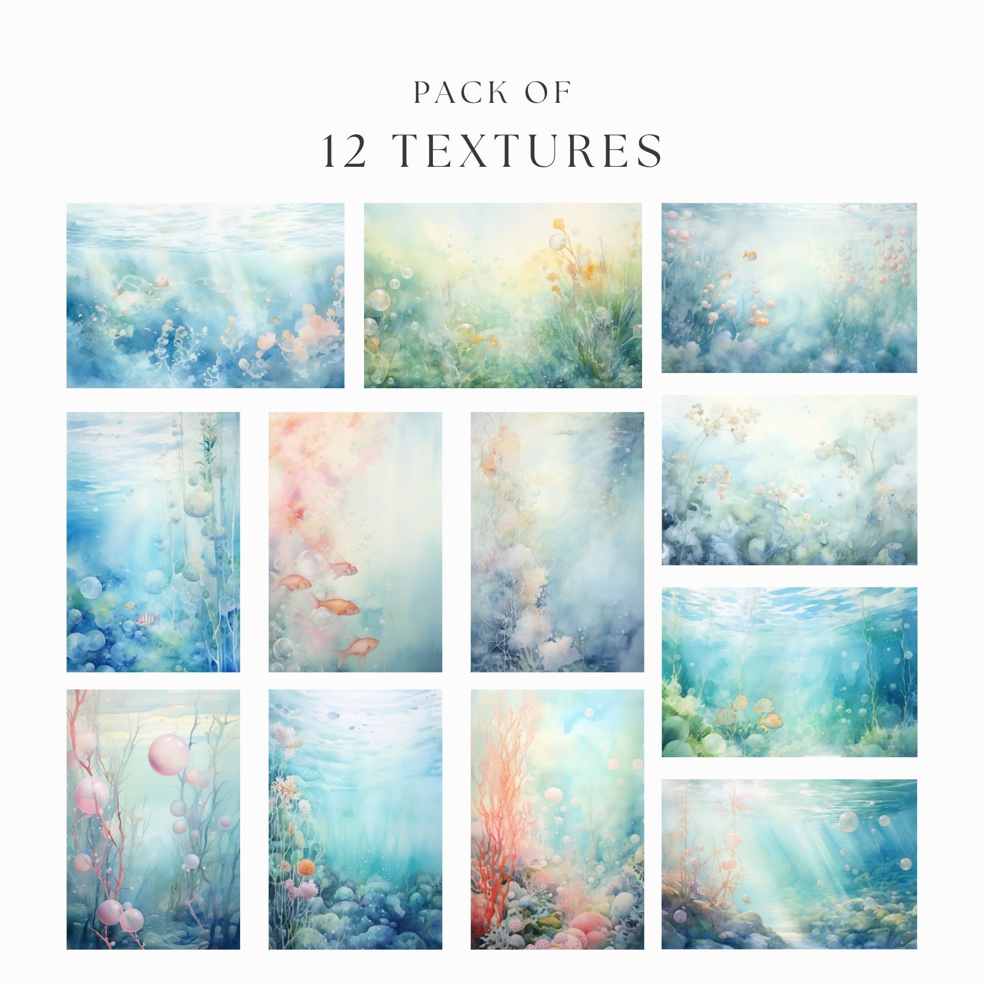 Under the Sea Watercolor Paper Jpg, Light Ocean Blue Wash Texture ...