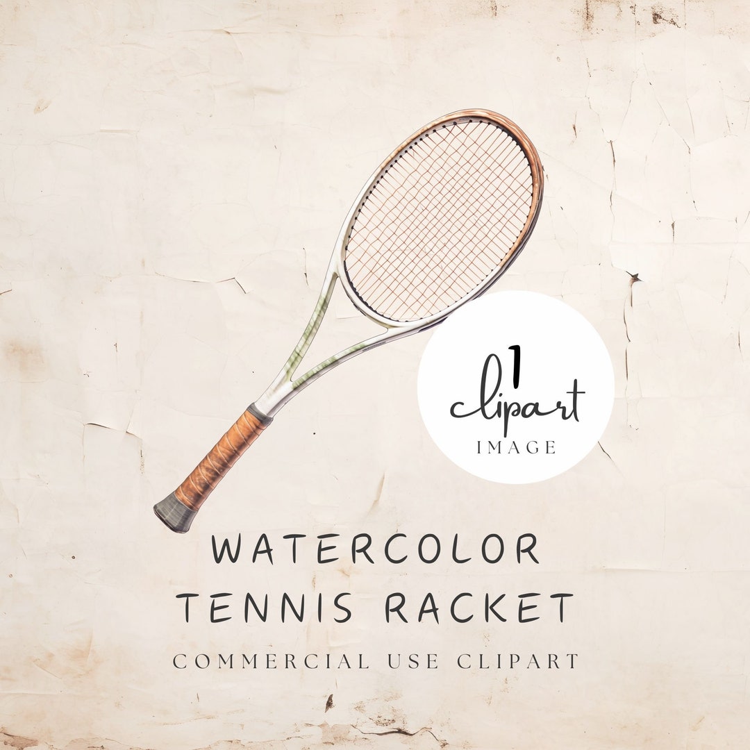 Watercolor Tennis Racket Png, Classic Sports Clipart Illustration ...