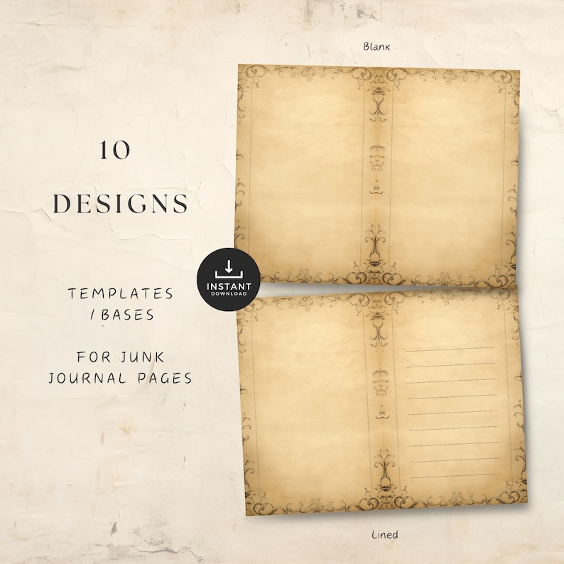 Junk Journal Landscape Base Template Vol1, US Letter 8,5 X 11 Inch ...