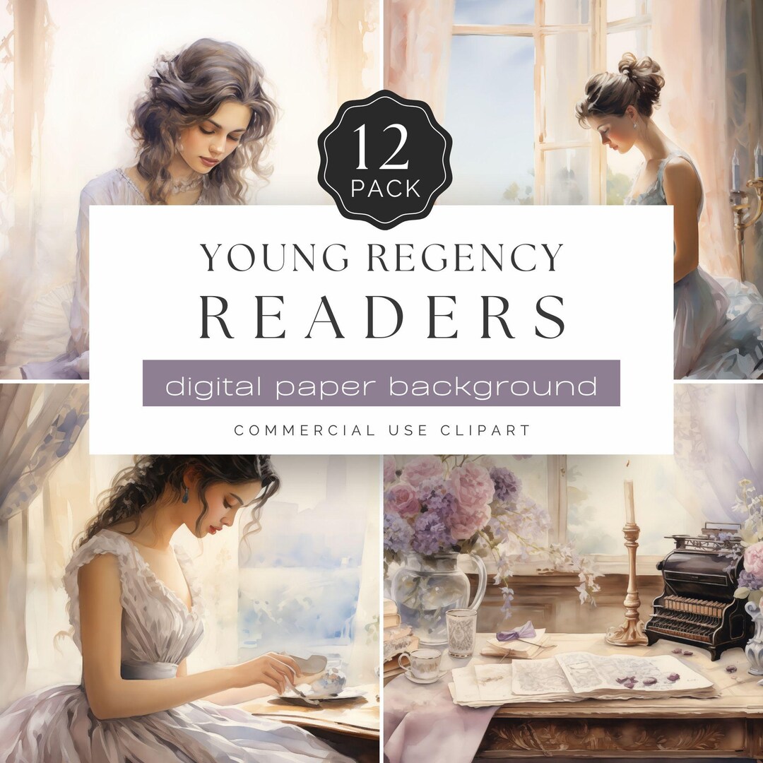 Regency Reader Digital Paper Pack – Vintage Reading Girls & Romantic ...