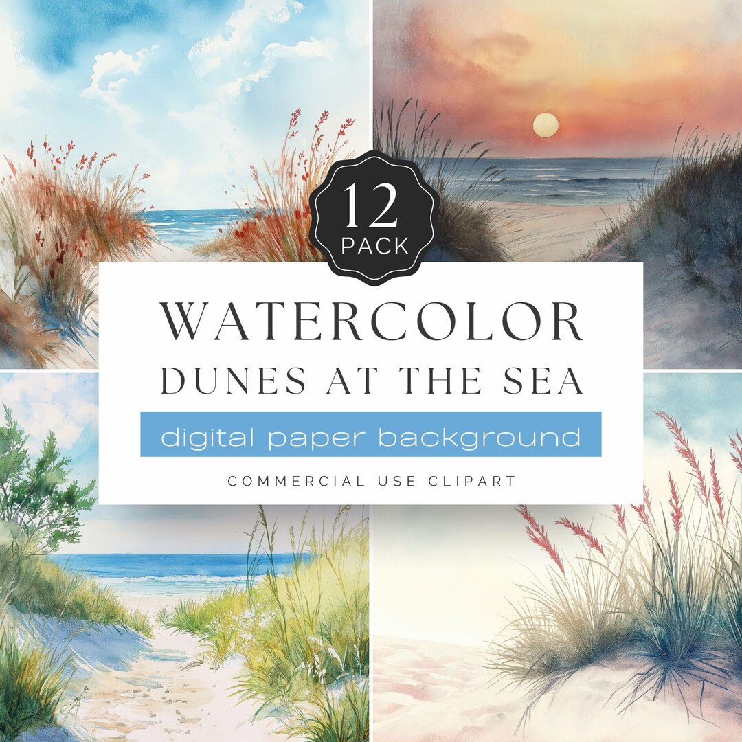 Dune Watercolor Paper, Coastal Art Prints, Nature-inspired Decor, Soft ...