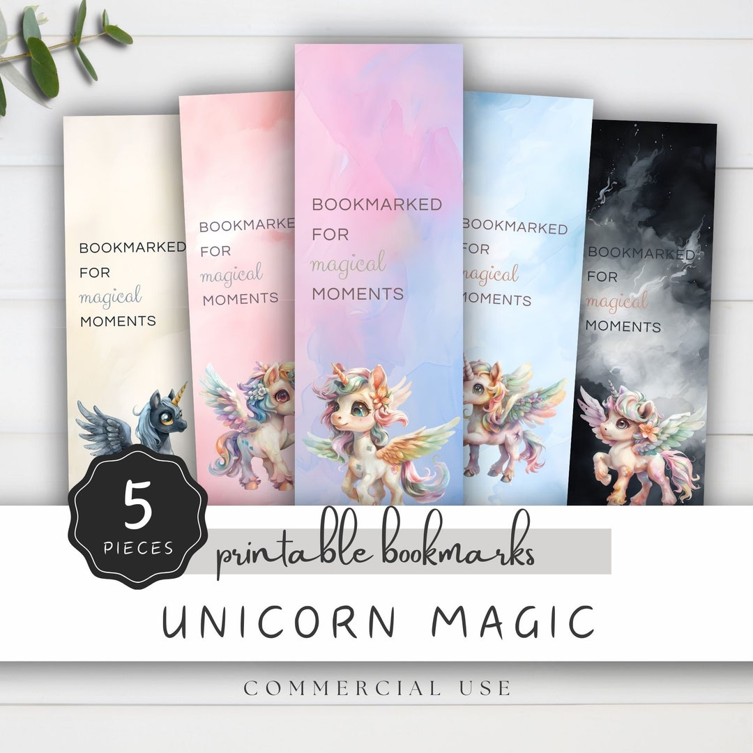 Unicorn Printable Bookmark, Magical Designs for Kids, Reading Made Fun ...