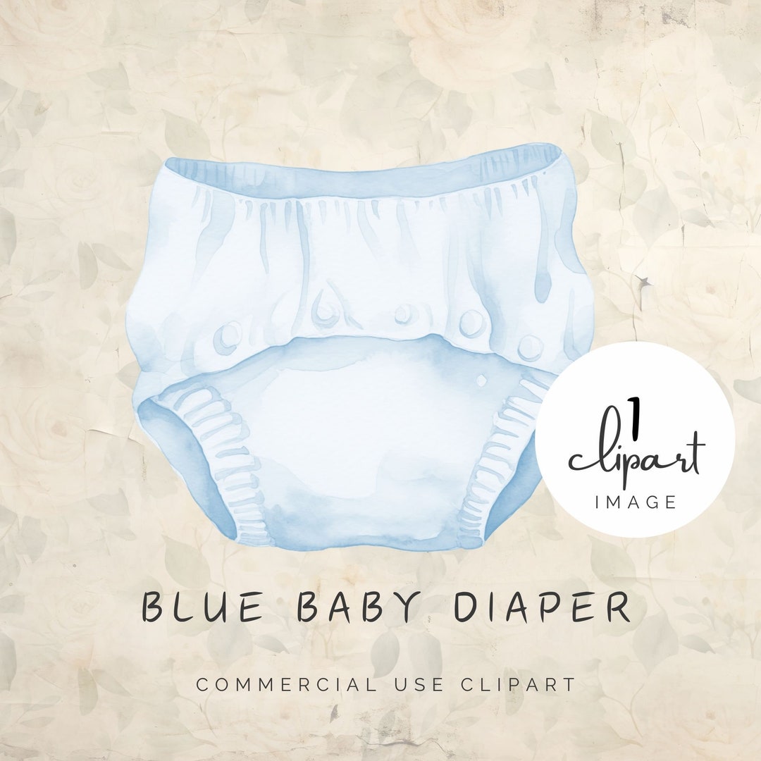Blue Baby Diaper Png Clipart, Watercolor Newborn Nappy, for Boy Baby ...