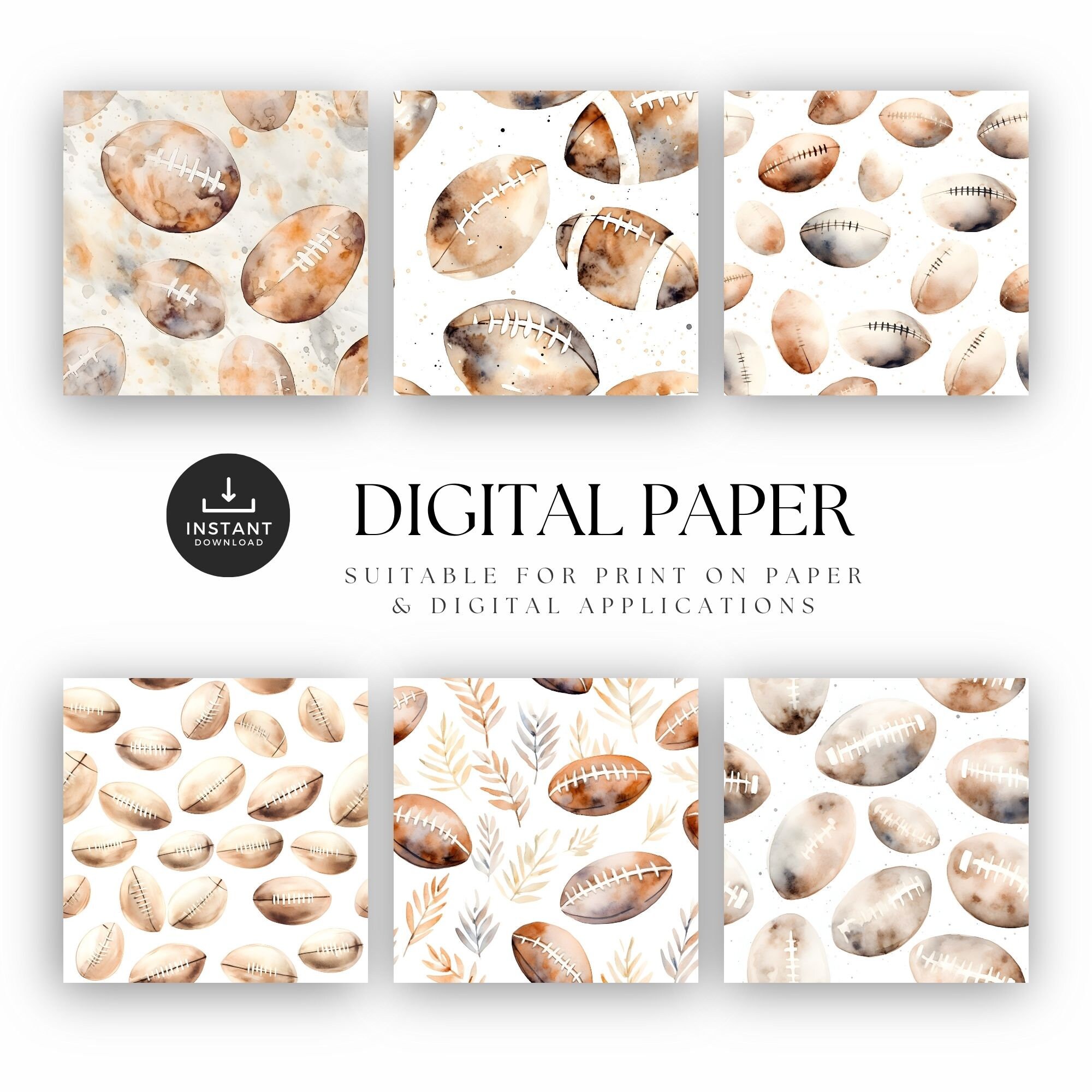 Football Background, American Football Digital Paper, Seamless Pattern ...
