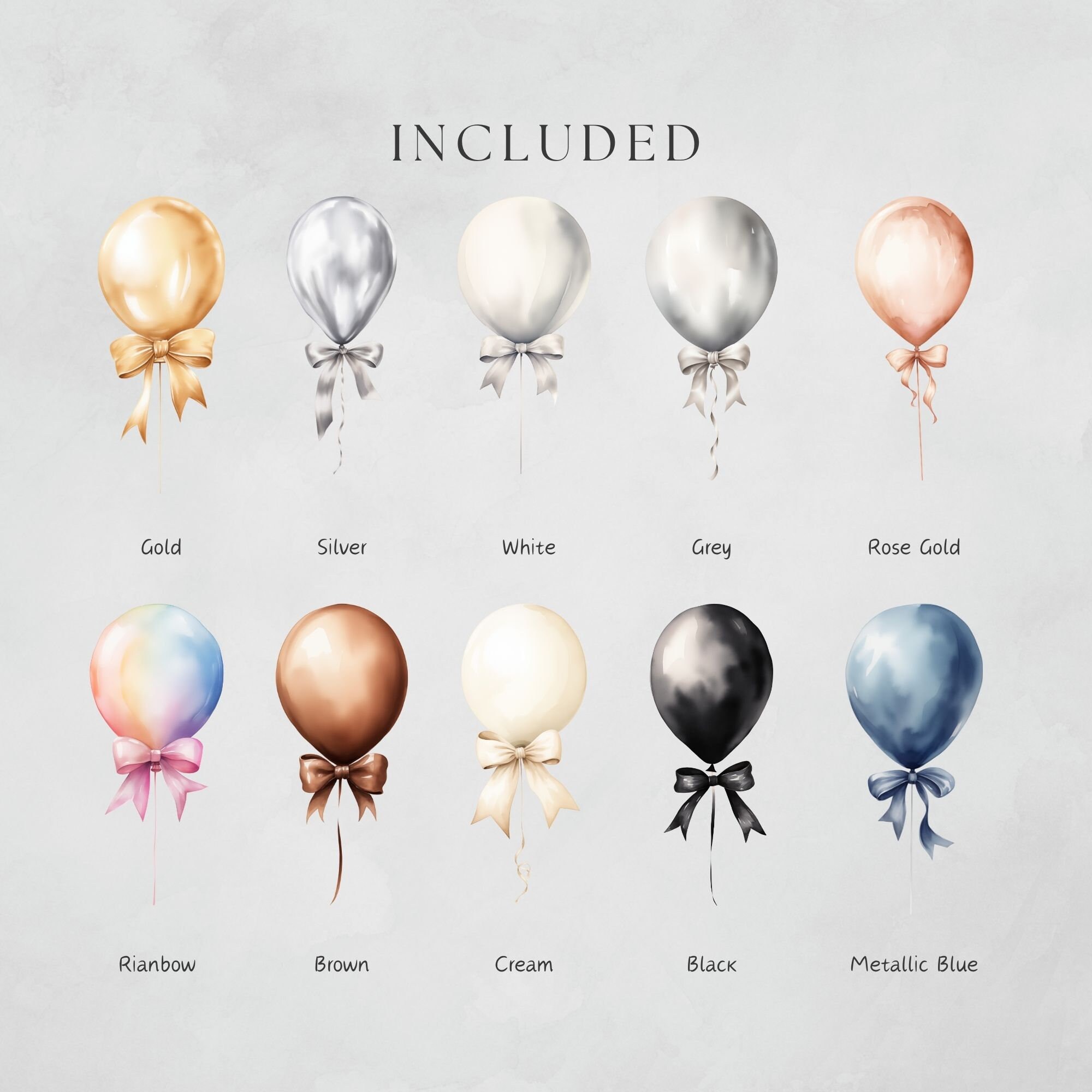 Watercolor Party Balloons Clipart LGBTQ Pride Balloon With Bow Graphics ...