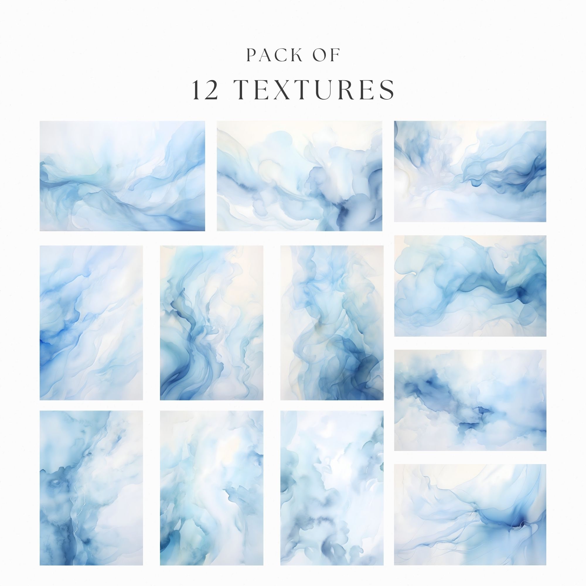 Light Blue Watercolor Swash Texture Pack, Baby Blue Background Digital ...
