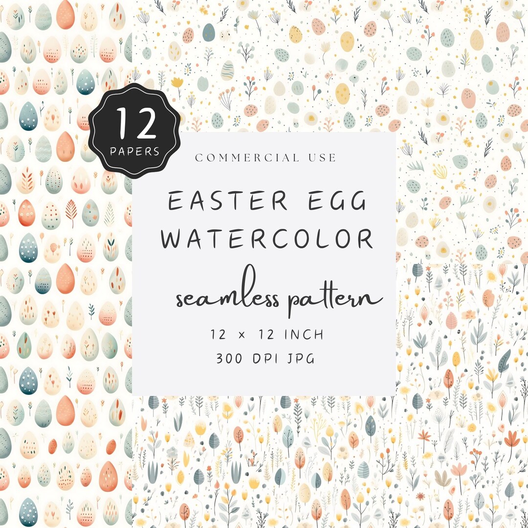 Easter Egg Background Digital Paper, Seamless Pattern for Easter Hunt ...