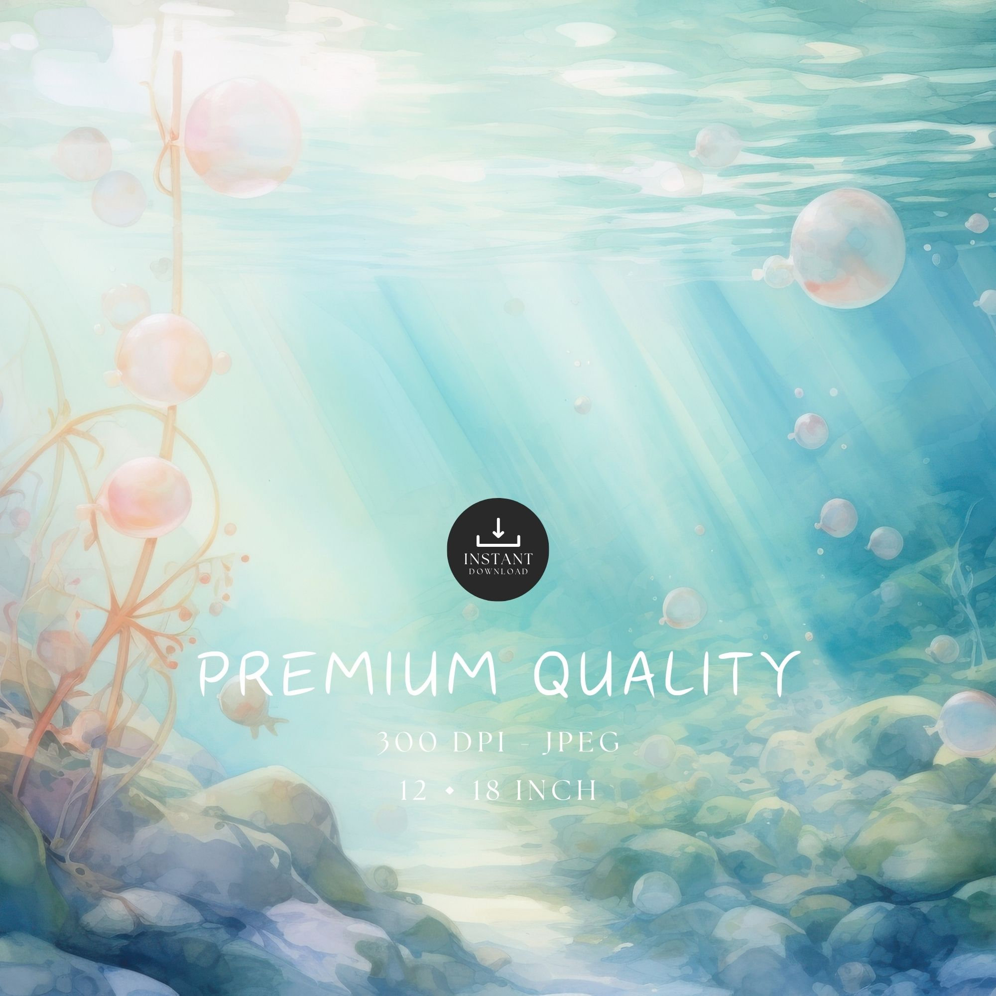 Under the Sea Watercolor Paper Jpg, Light Ocean Blue Wash Texture ...