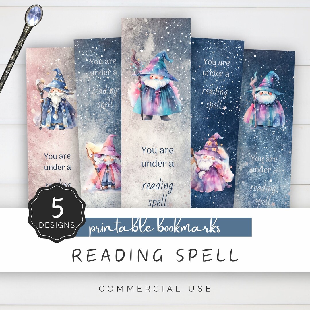 Reading Spell Printable Bookmark, Watercolor Cute Bookmarks Starry Sky ...