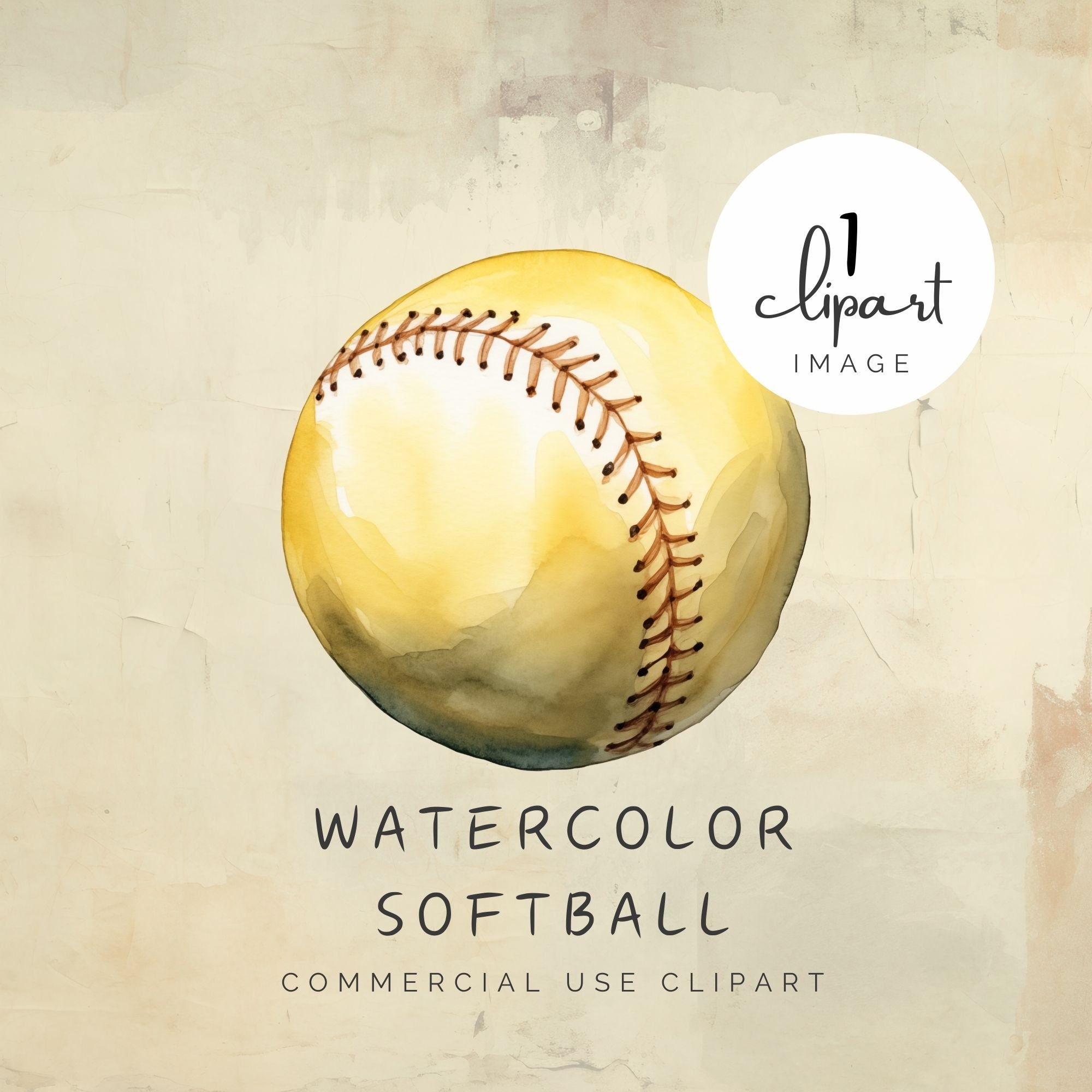 Watercolor Softball Png, Classic Sports Ball Clipart Illustration ...