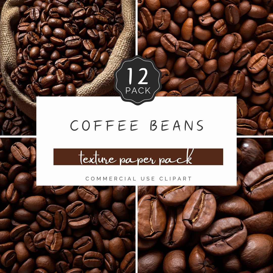 Coffee Bean Digital Paper, Coffee Textures, Paper Pack of 12 Jpg, Brown ...
