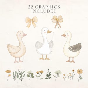 Silly Goose Clipart, Watercolor Quirky Animals, Funny Geese With ...