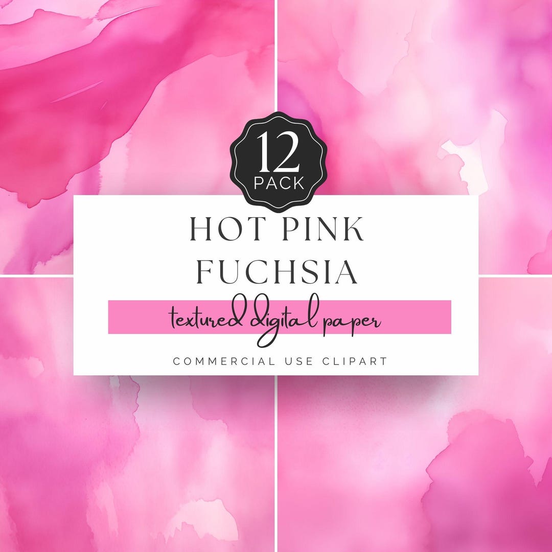 Fuchsia Hot Pink Watercolor Texture Background, Bright Rose Splashes ...
