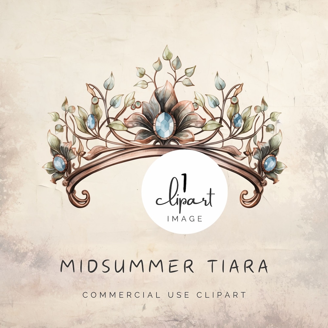 Midsummer Tiara Clipart, Watercolor Jewellery, Single Image, Beautiful ...