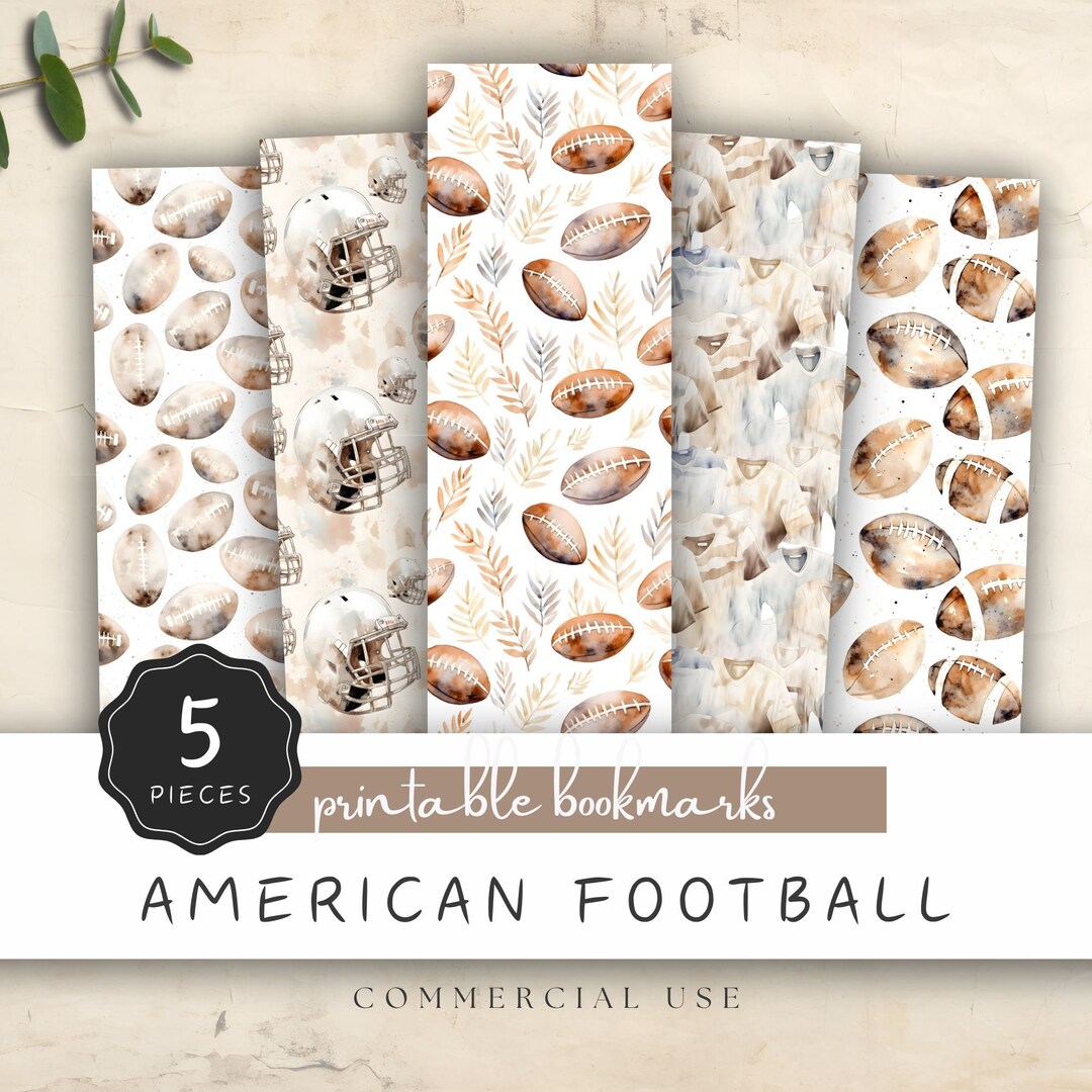 American Football Printable Bookmark, Patriotic Sports Lover, 5 ...