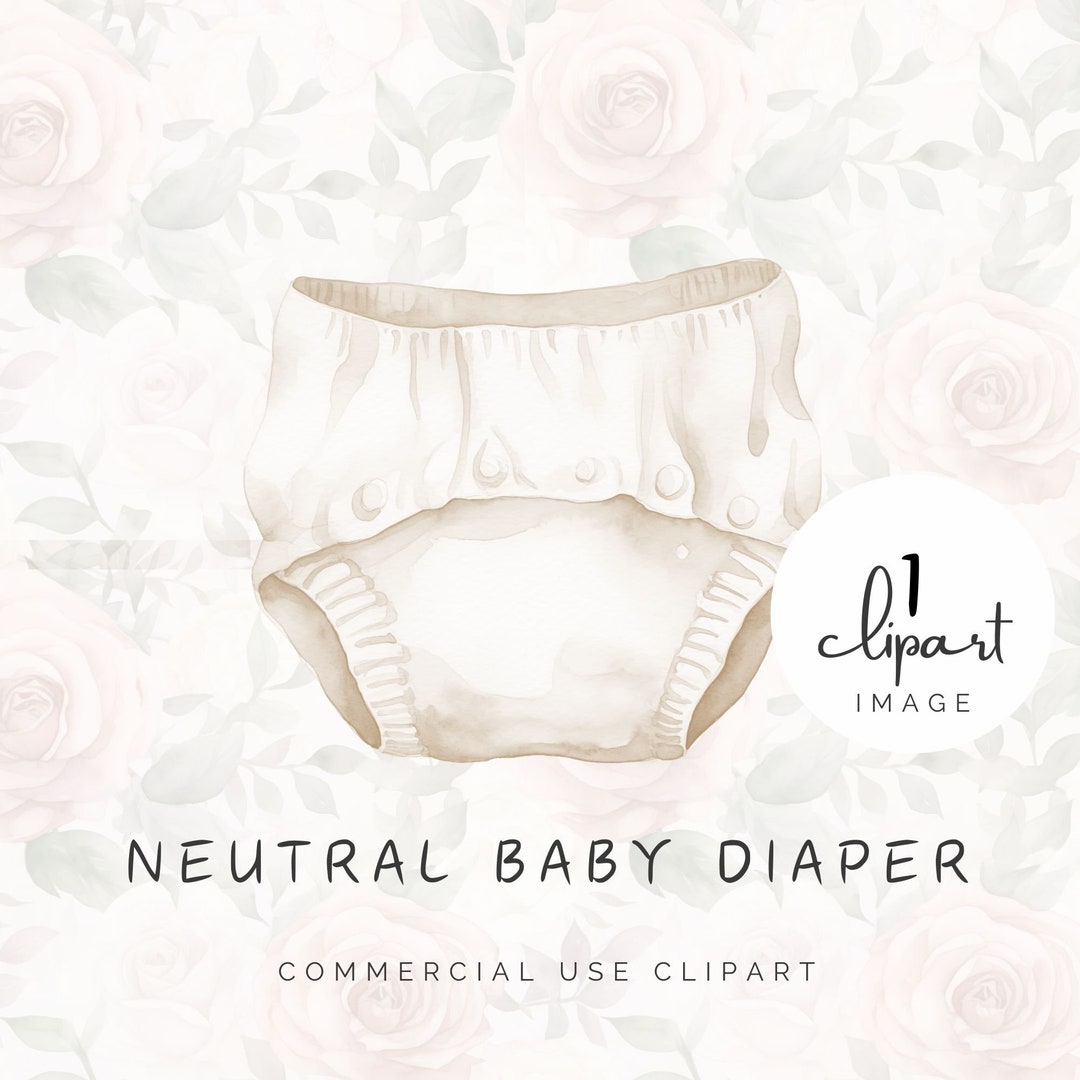 Neutral Baby Diaper Png Clipart, Watercolor Newborn Nappy, for Baby ...