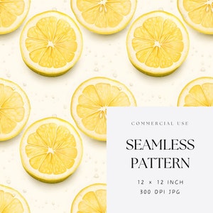 Lemon Digital Paper Seamless JPG, Summer Fruit Blossom Branches, Juicy ...