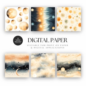 Solar Eclipse Digital Papers, JPG Seamless Pattern, 2024 Natural Bright ...