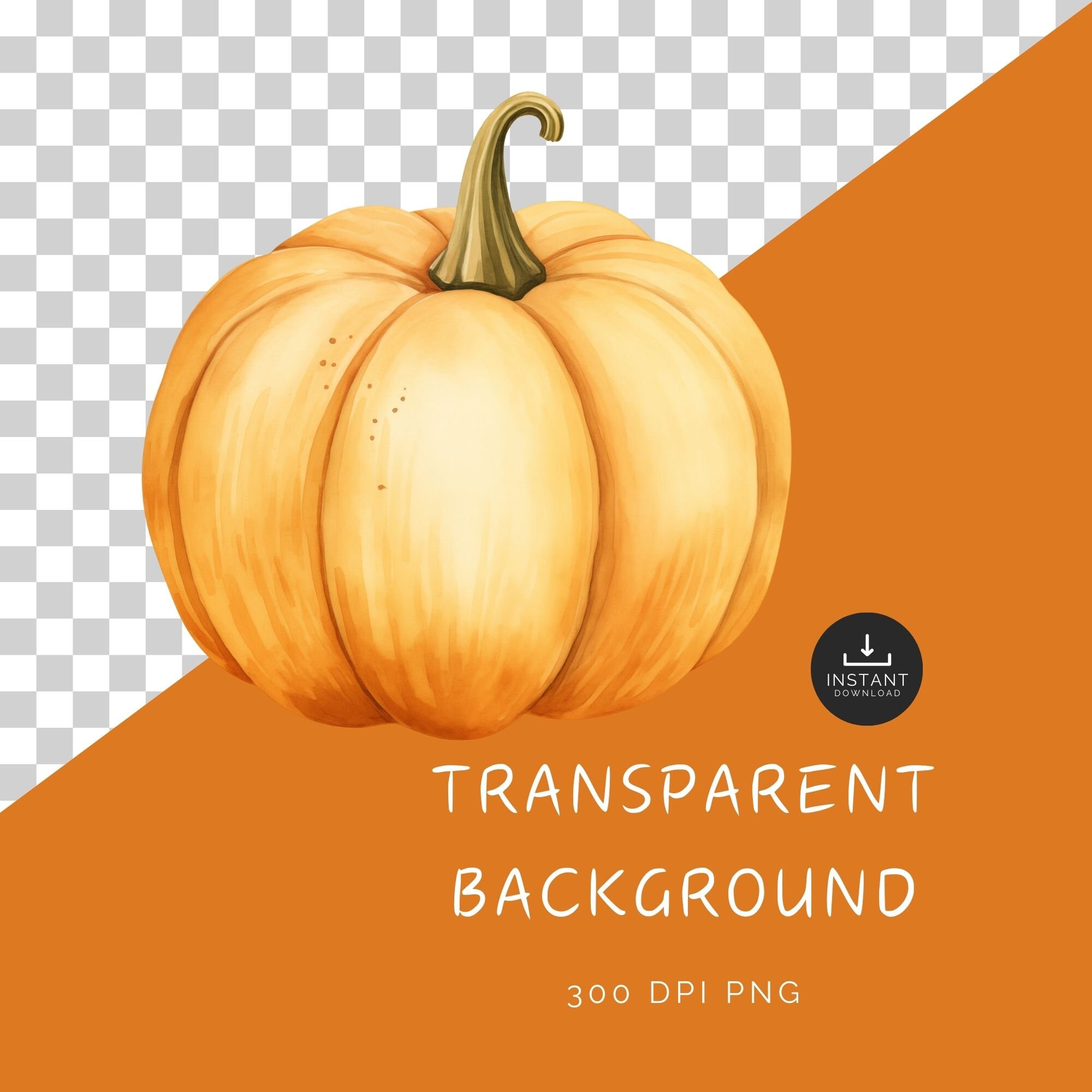 Watercolor Pumpkin Clipart, Watercolor Single Image, Soft Orange Pastel ...