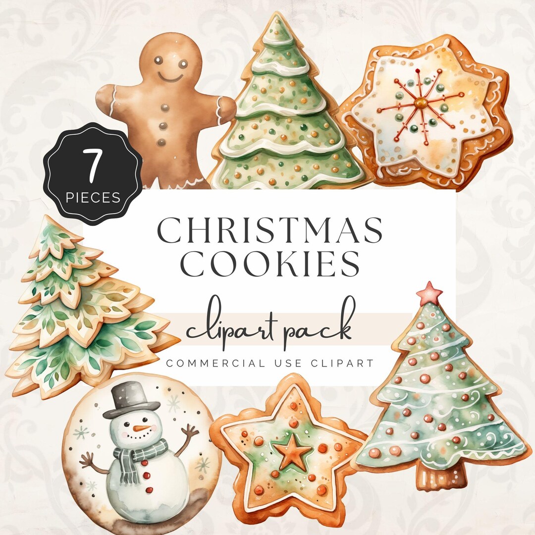 Christmas Cookie Png Clipart, Watercolor Christmas Tree, Frosted ...