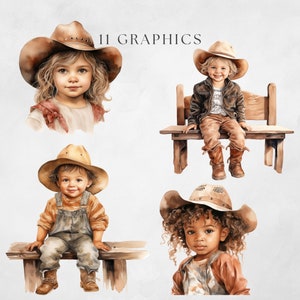 Cowboy Baby Clipart, Cowgirl With Hat, Baby Sheriff PNG, Cowboy Toddler ...
