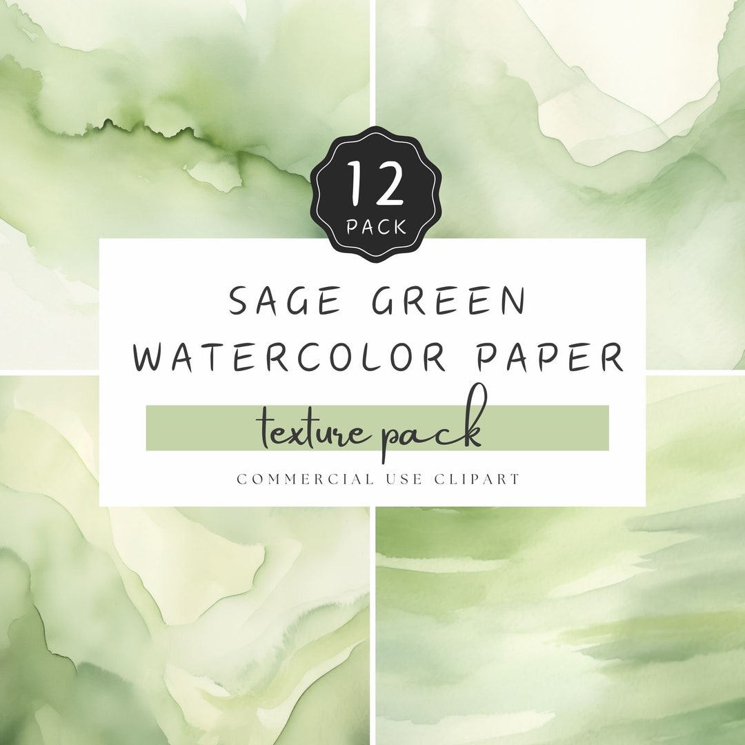 Sage Green Watercolor Background, Gentle Wash Texture Pack, Neutral ...