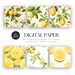 Lemon Digital Paper Seamless JPG, Summer Fruit Blossom Branches, Juicy ...