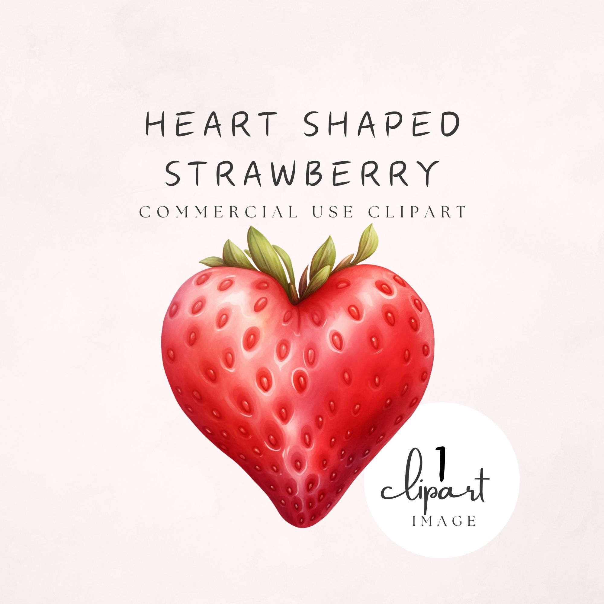 Strawberries Heart Clipart Watercolor Realistic Strawberry in Red ...