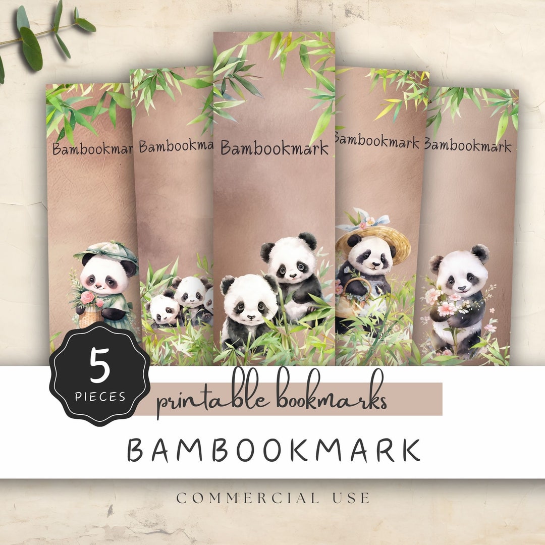 Panda Printable Bookmark, 